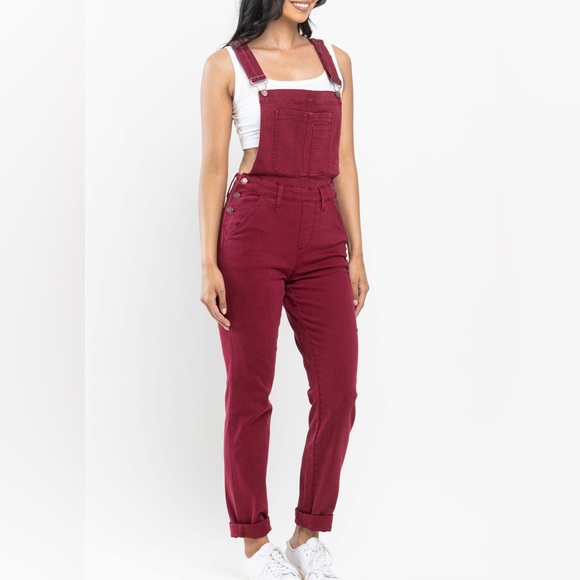 Judy Blue | Jeans | Judy Blue Burgundy Overalls | Poshmark